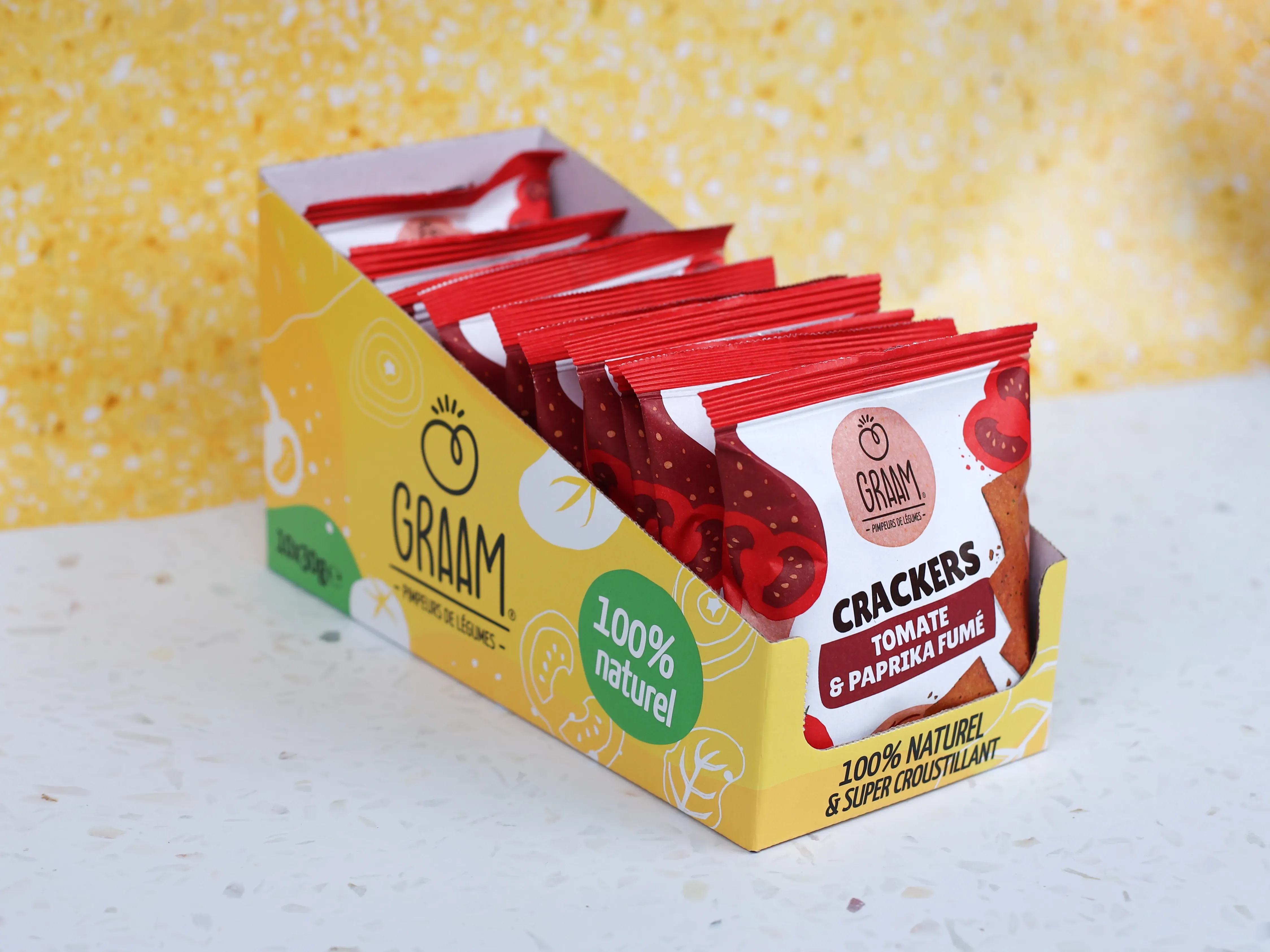 Lot 10 sachets de crackers tomate et paprika fumé bio "Graam ...